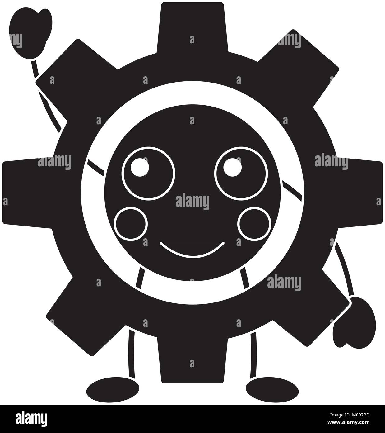 happy gear kawaii icon image Stock Vector Image & Art - Alamy