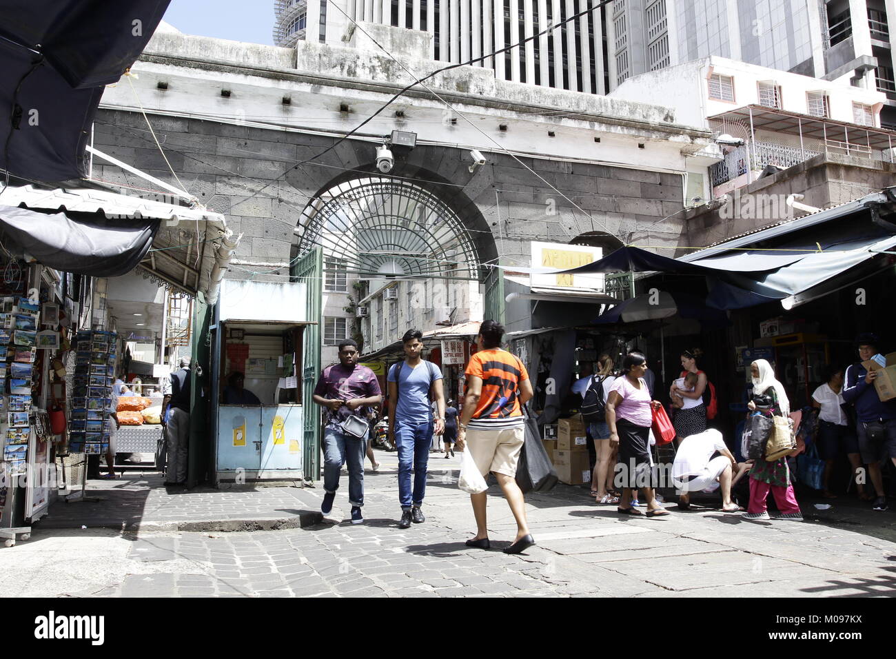Always very busy and colourful, the market of Port Louis, or the bazar ...