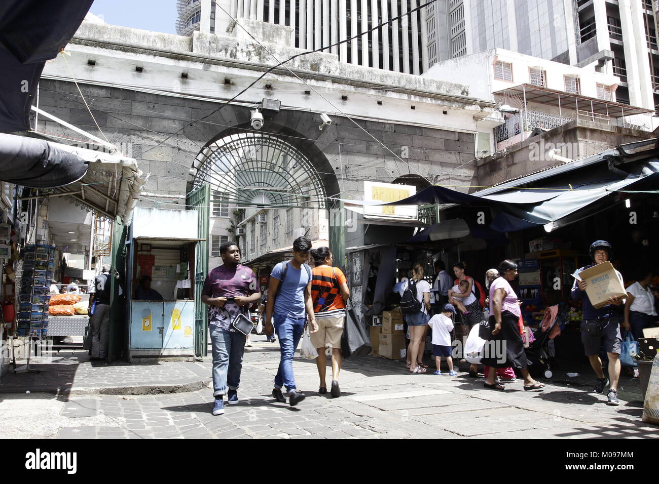 Always very busy and colourful, the market of Port Louis, or the bazar ...