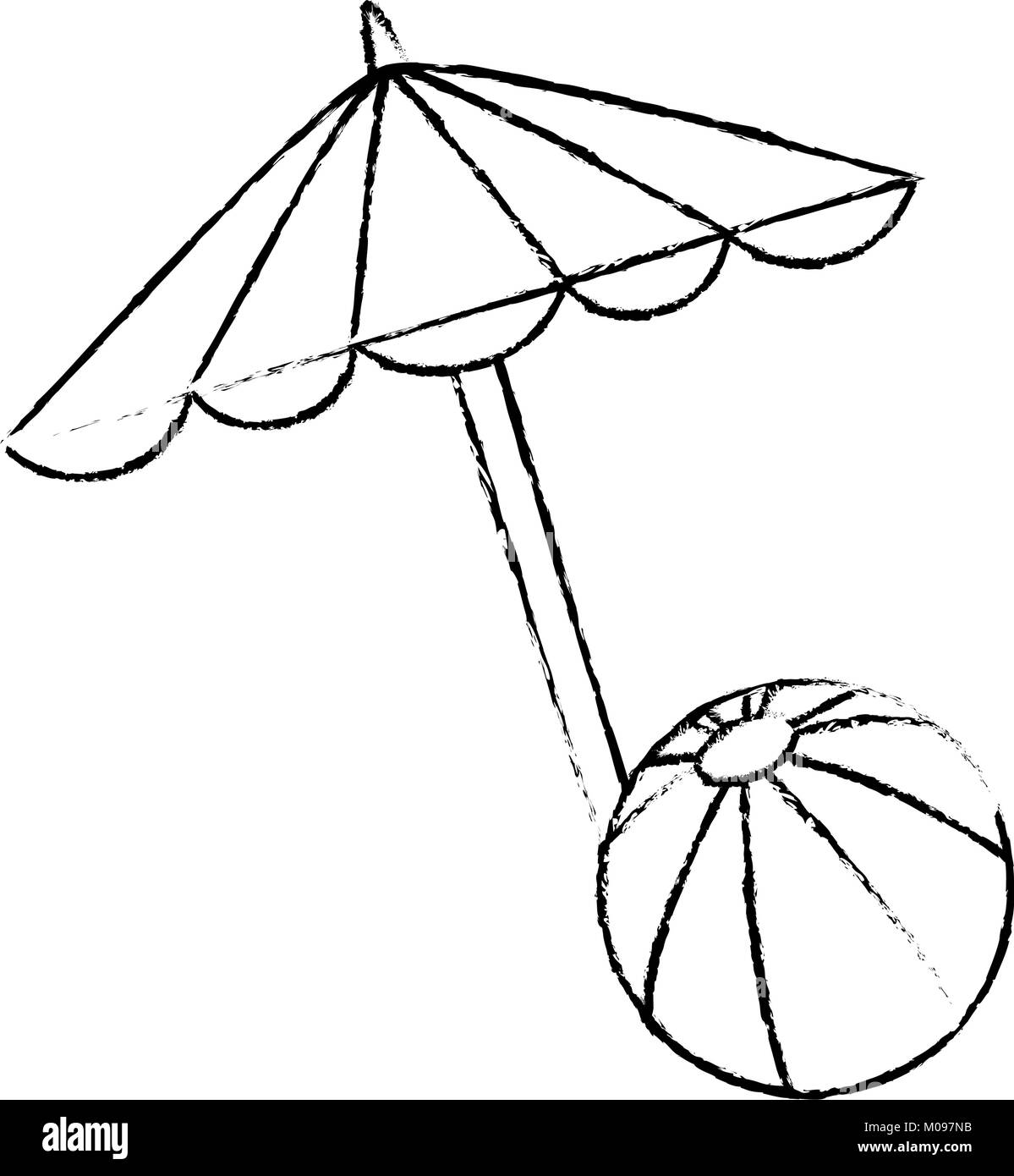 beach umbrella with balloon vector illustration design Stock Vector ...