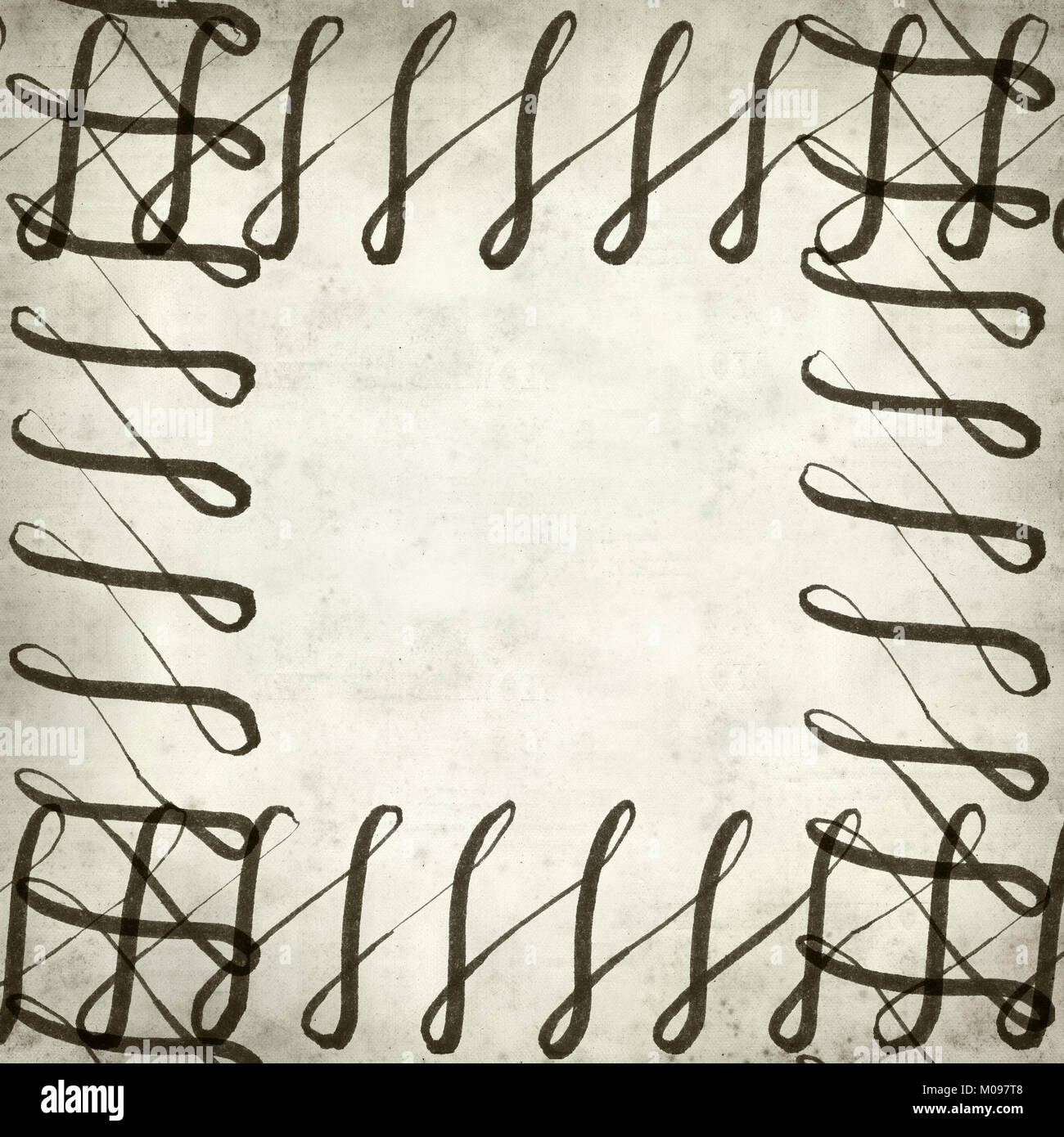 textured old paper background with calligraphy exercise border Stock ...