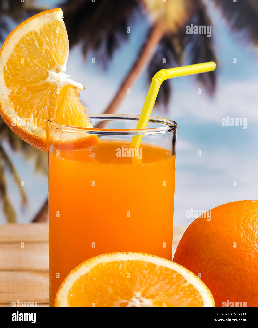 Orange Juice Drink Indicating Tropical Fruit And Drinks Stock Photo - Alamy