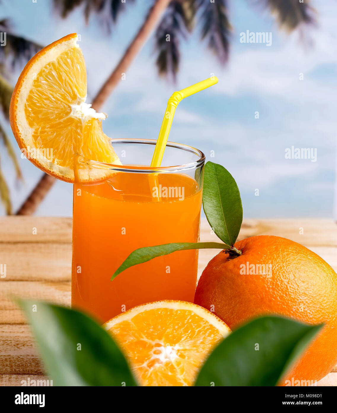 Fresh Orange Juice Representing Tropical Fruit And Thirsty Stock Photo ...