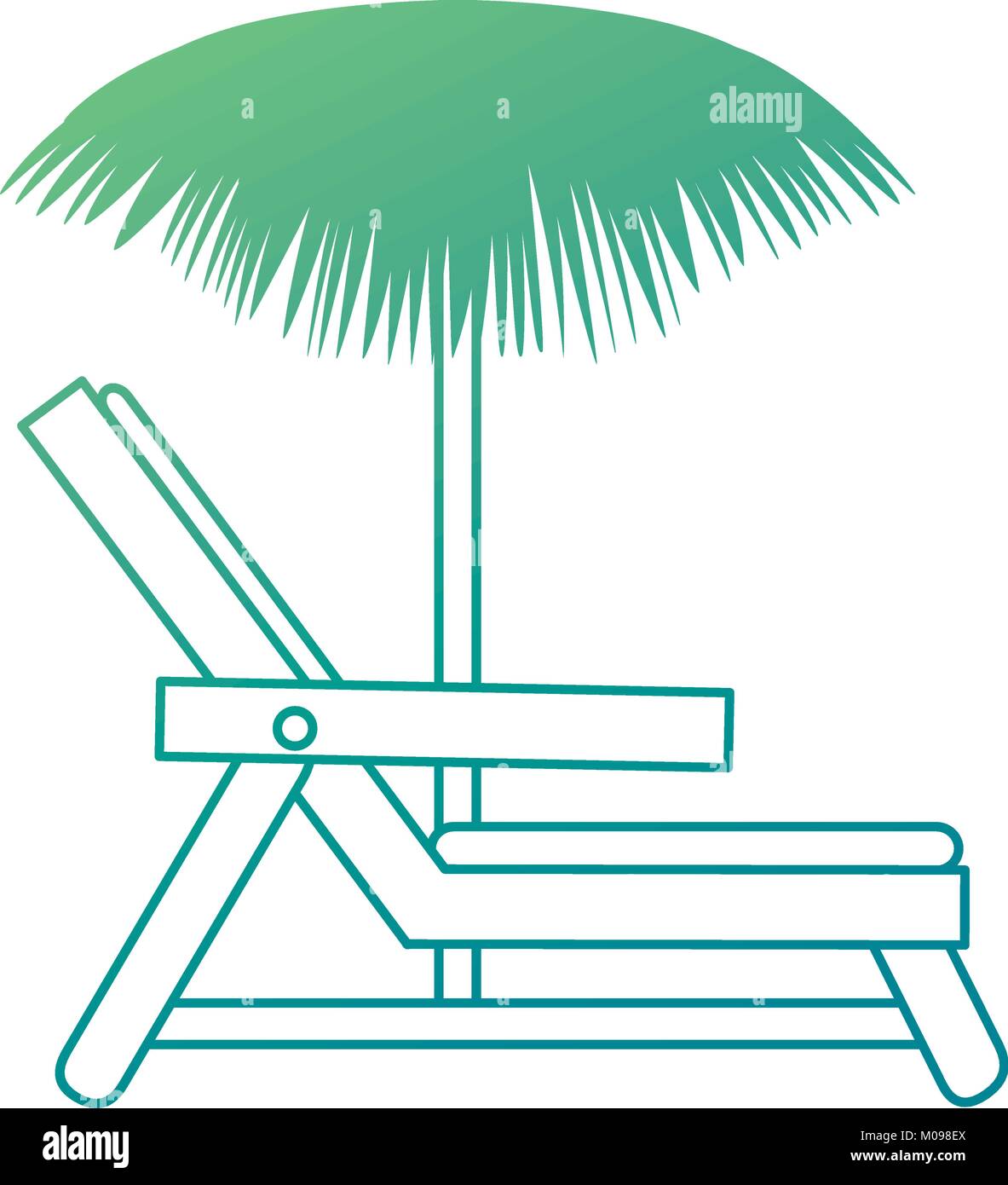 beach chair with umbrella vector illustration design Stock Vector Image ...