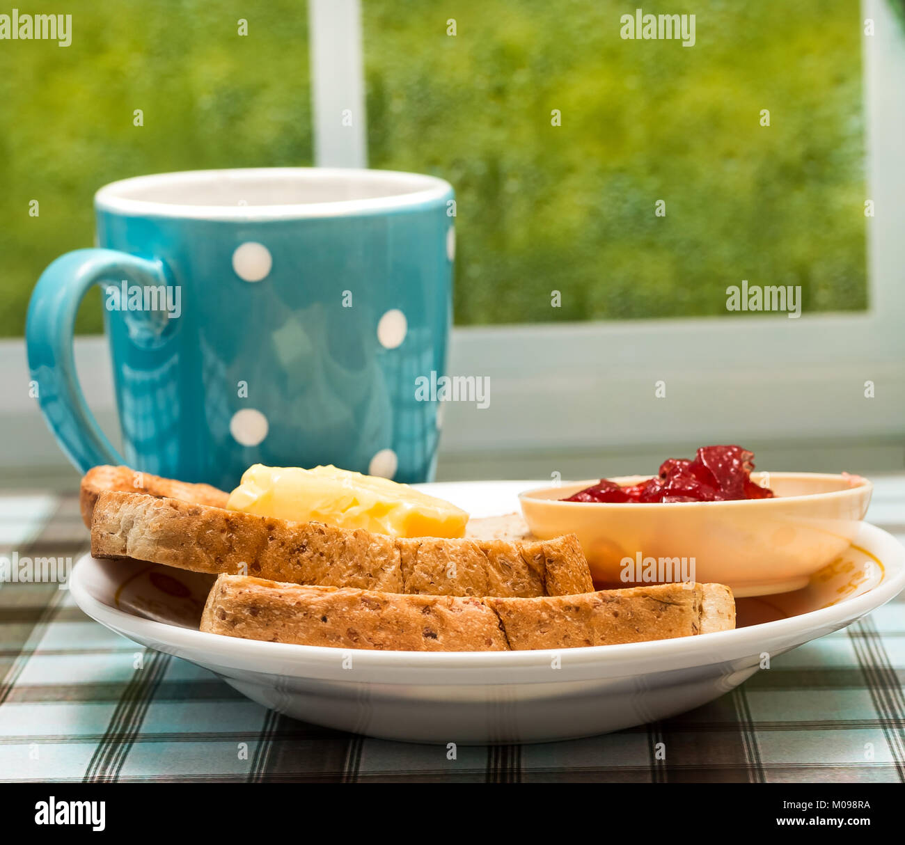Toast For Breakfast Showing Toasted Bread And Food Stock Photo - Alamy
