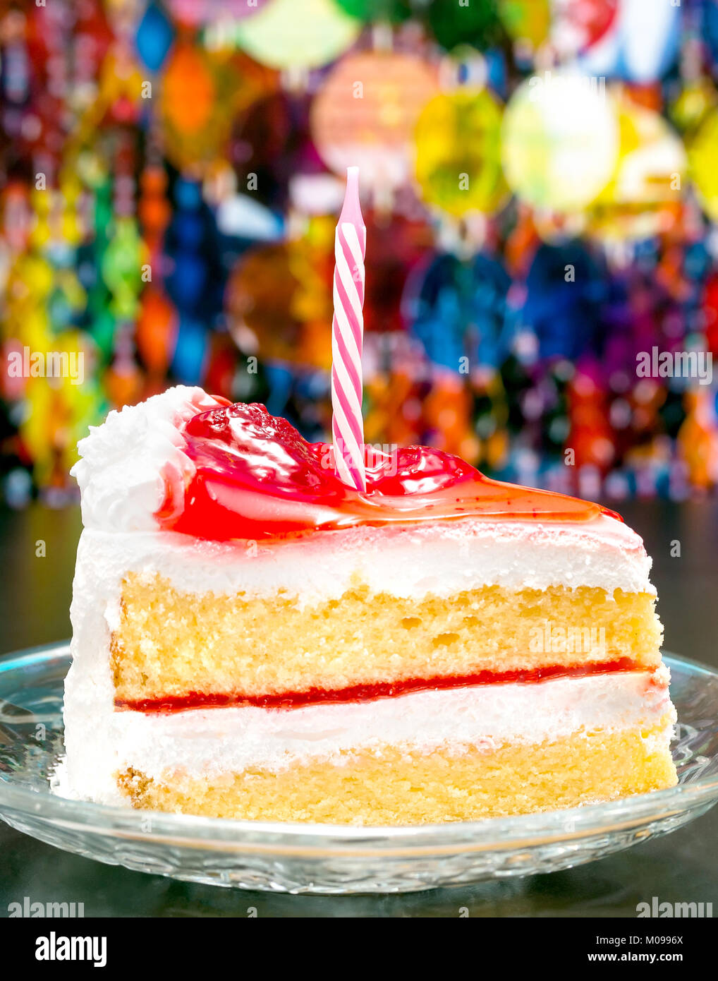 Sliced Birthday Cake Indicating Slices Pieces And Gateau Stock Photo ...