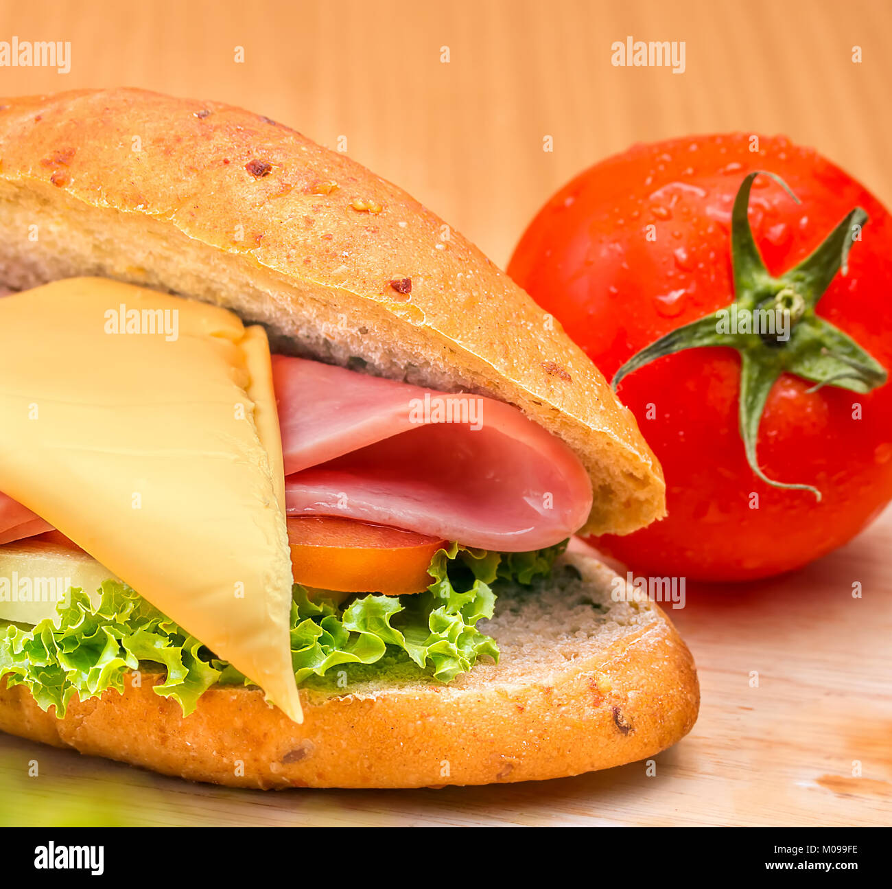 Sandwich Ham Cheese Showing Bread Roll And Baguettes Stock Photo - Alamy