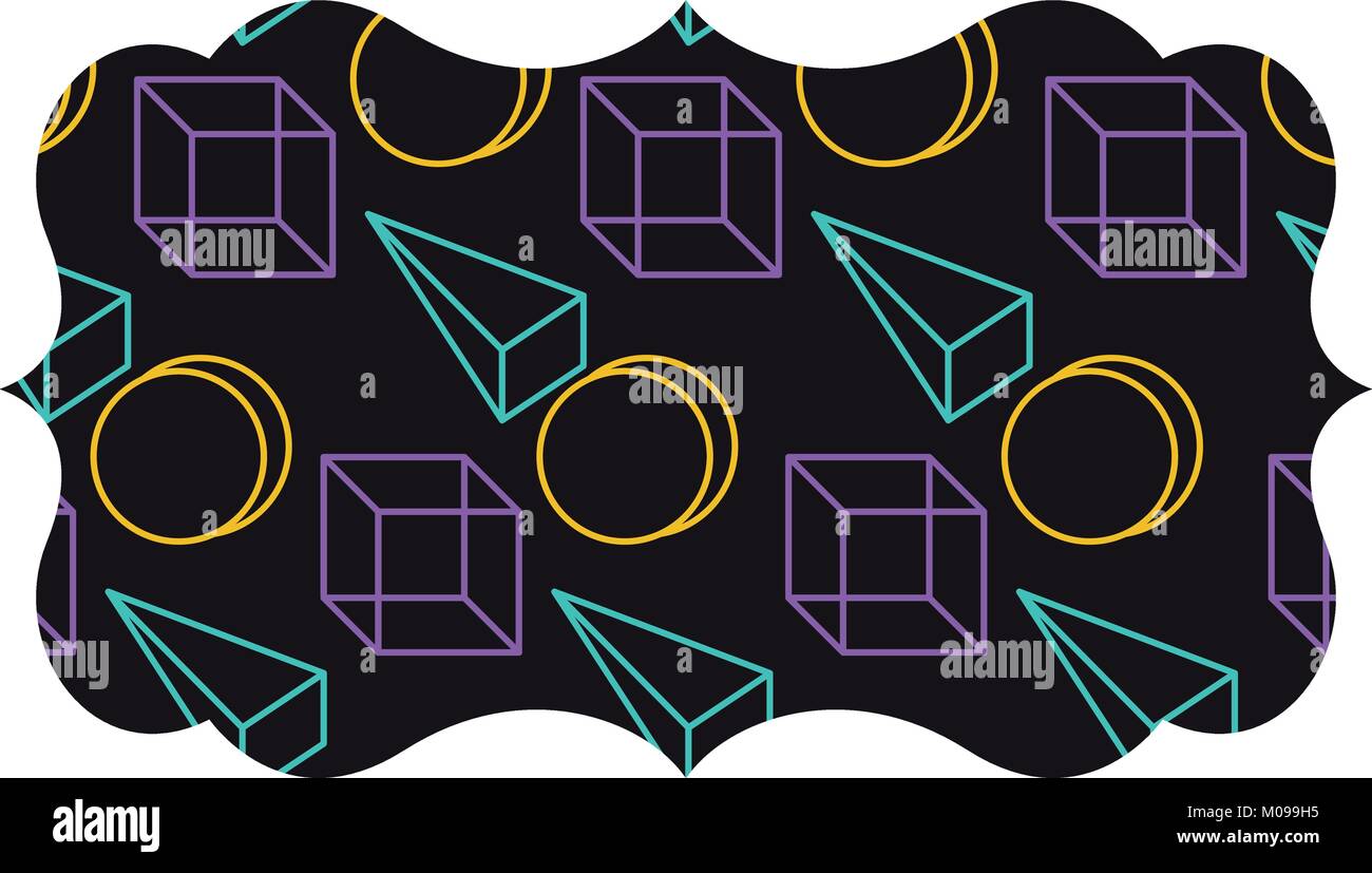 label with memphis pattern geometric texture design Stock Vector Image ...