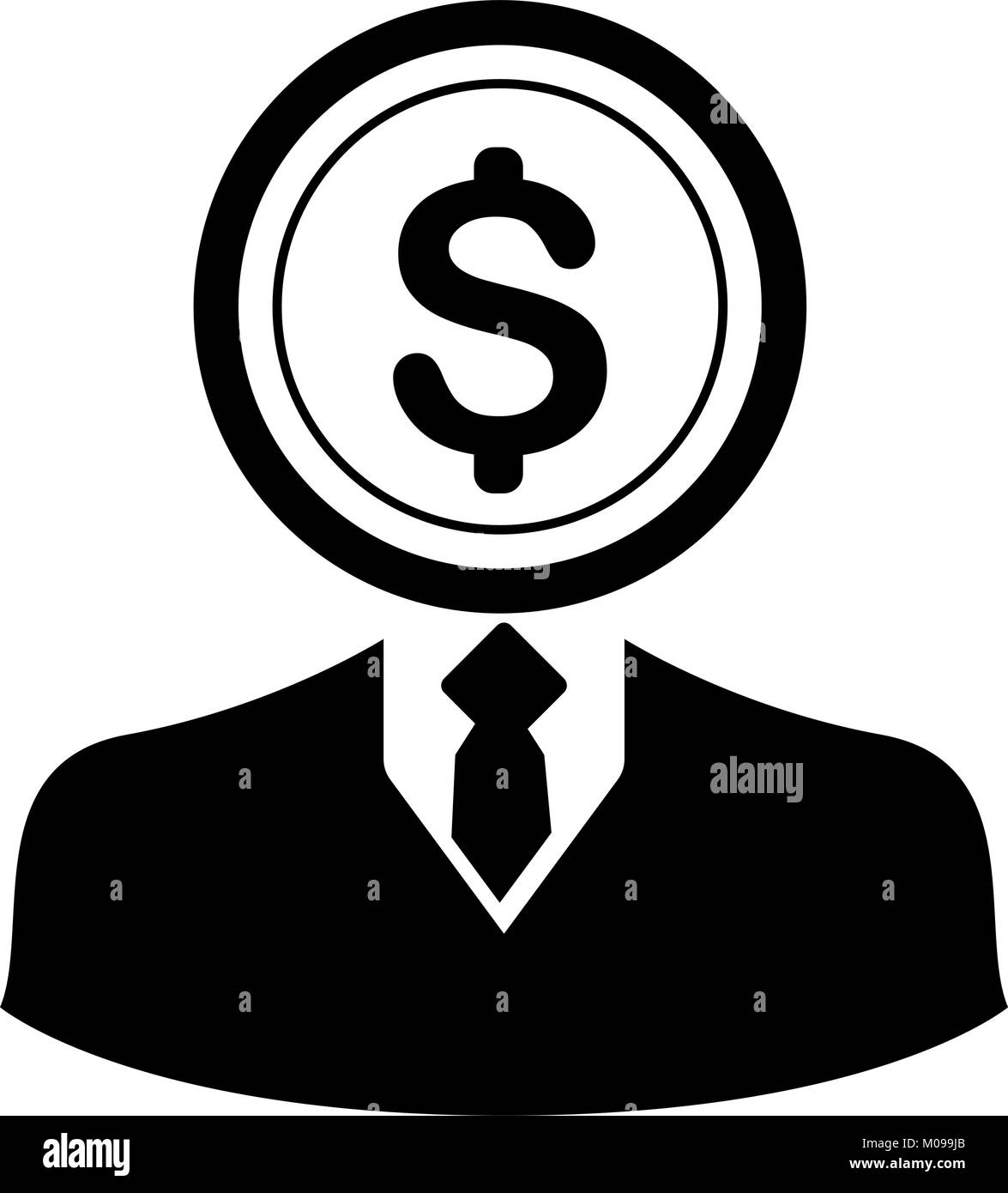 Coin head businessman character icon Stock Vector Image & Art - Alamy