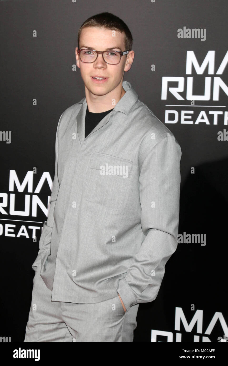 Century City, Ca. 18th Jan, 2018. Will Poulter at the "Maze Runner: The ...
