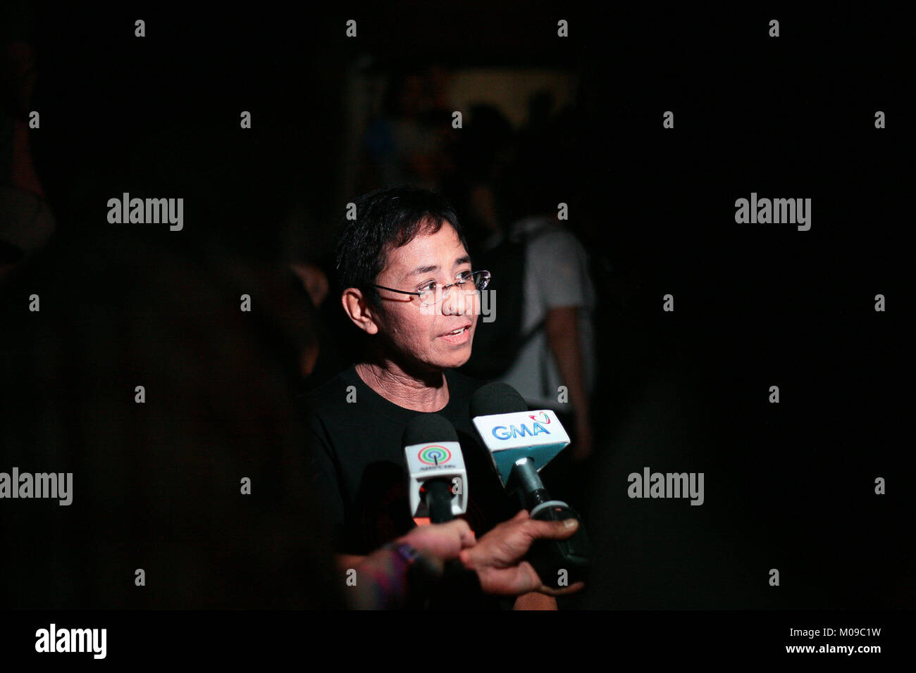 Manila, Philippines. 19th Jan, 2018. Rappler CEO Maria Ressa seen ...