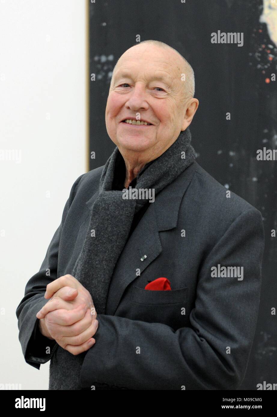 German artist Georg Baselitz in the museum of the Fondation Beyeler in ...