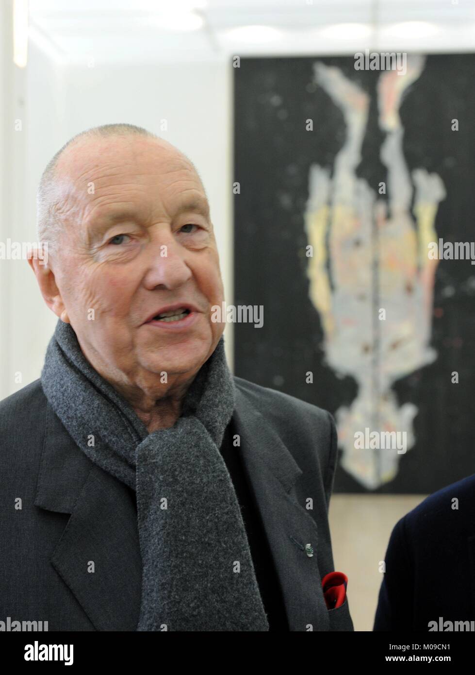 German artist Georg Baselitz in the museum of the Fondation Beyeler in ...