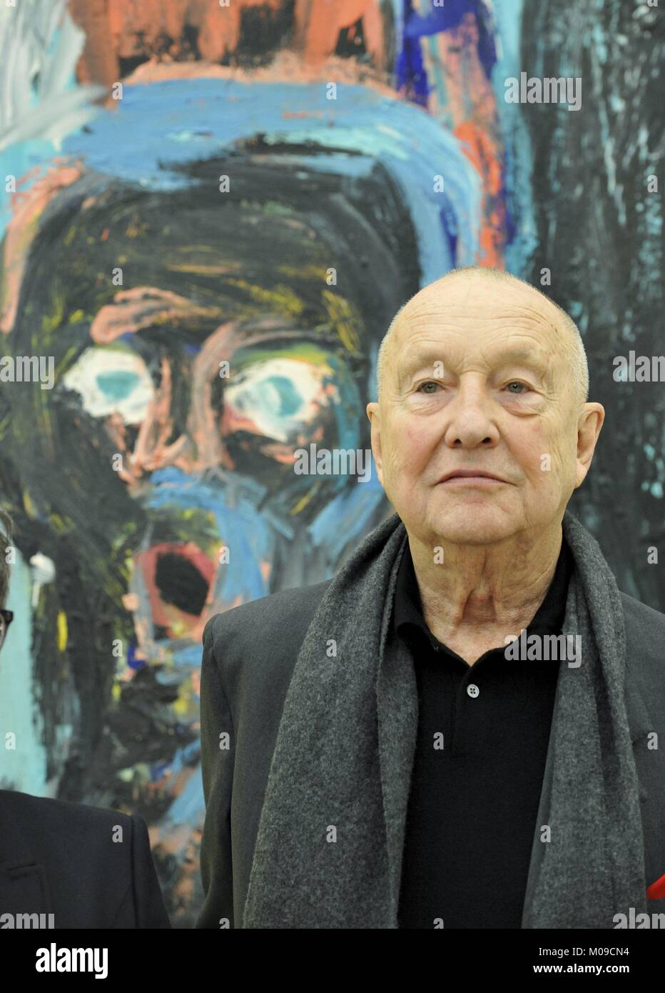 German artist Georg Baselitz in the museum of the Fondation Beyeler in ...