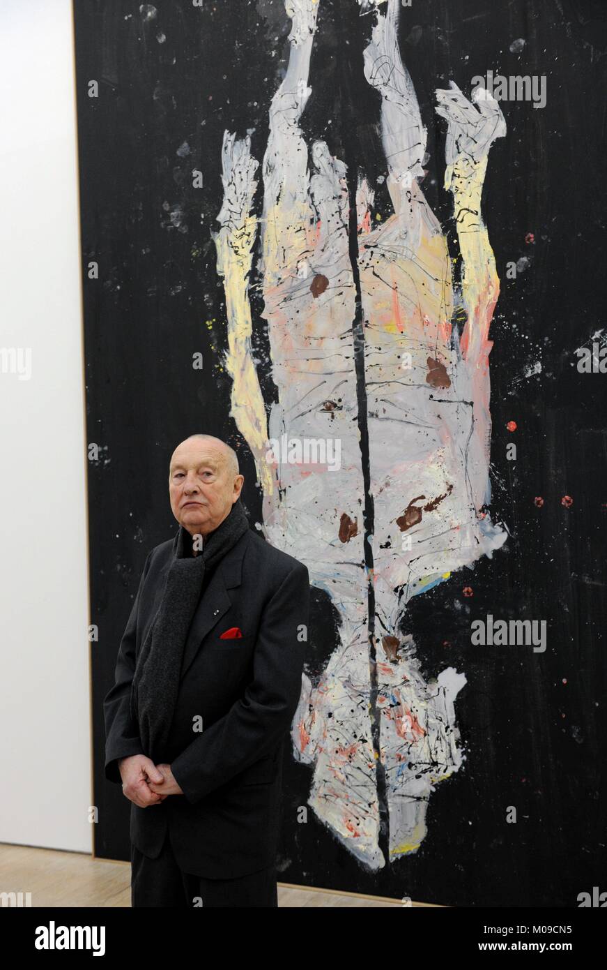 German artist Georg Baselitz in the museum of the Fondation Beyeler in ...
