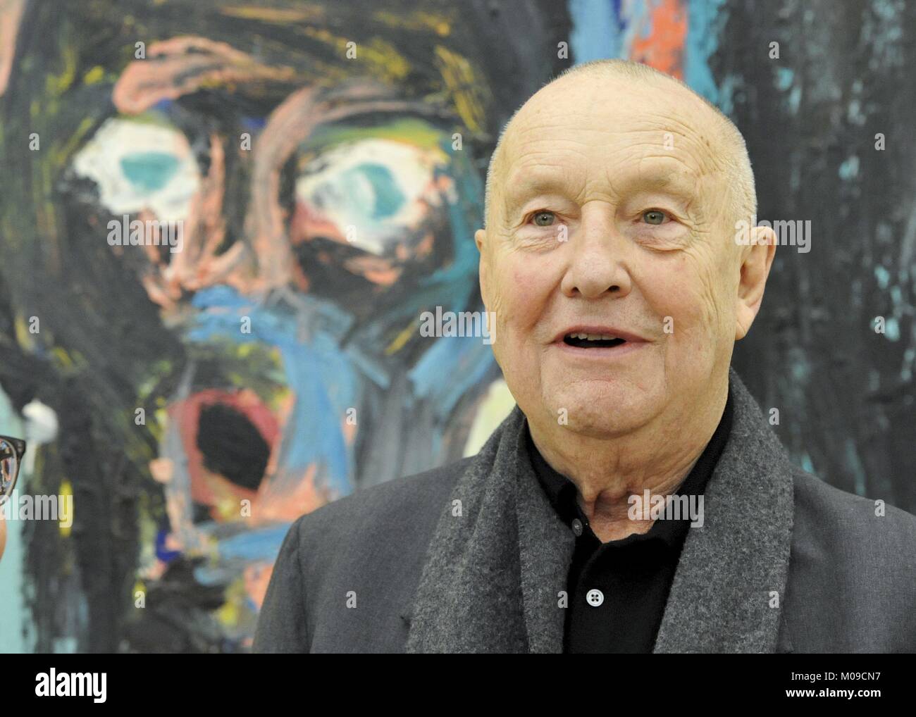 German artist Georg Baselitz in the museum of the Fondation Beyeler in ...