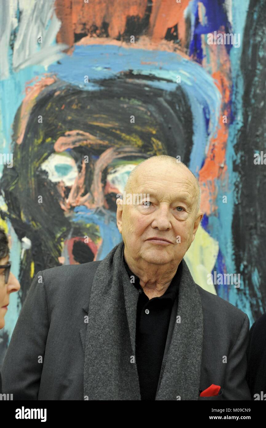 German artist Georg Baselitz in the museum of the Fondation Beyeler in ...