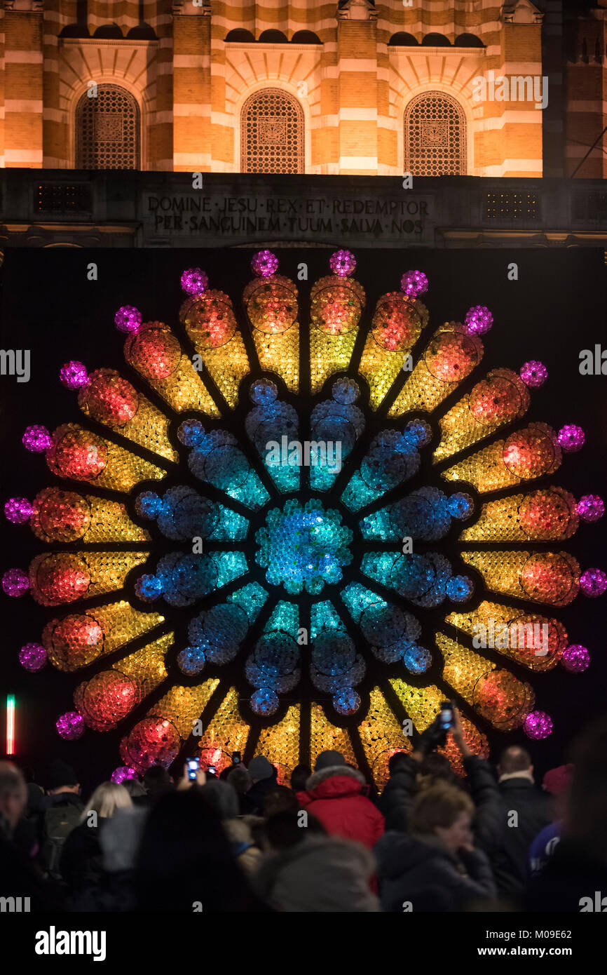 London, UK. 19th January, 2018. THE ROSE (made of plastic bottles) by ...