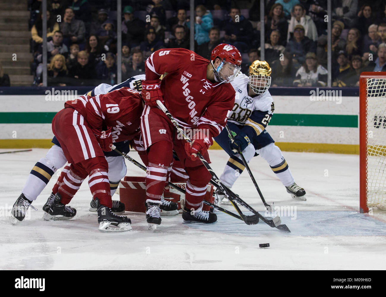 South Bend, Indiana, USA. 19th Jan, 2018. Wisconsin defenseman Tyler ...