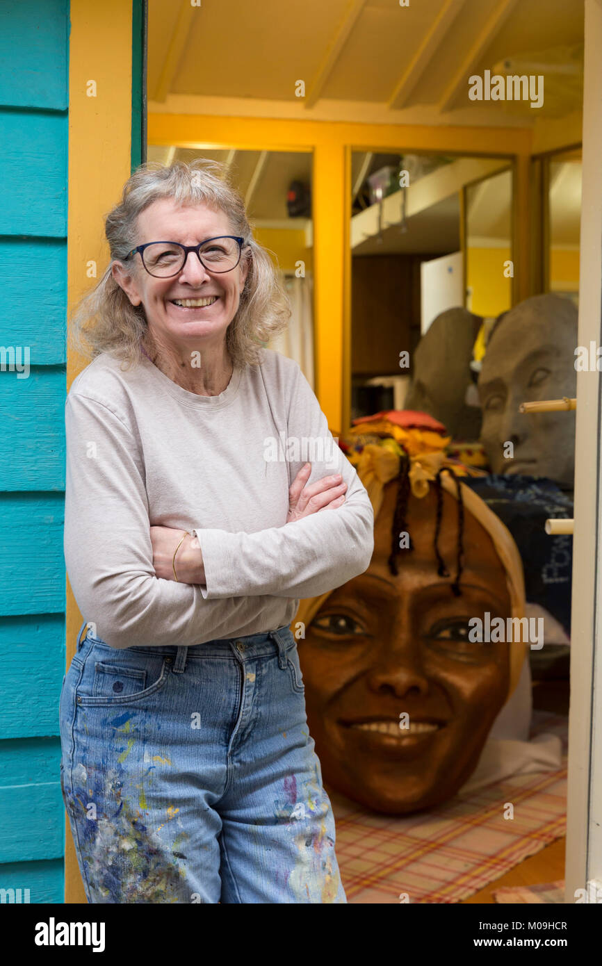 Seattle, Washington, USA. 19th Jan, 2018. Norma Baum at work in her ...