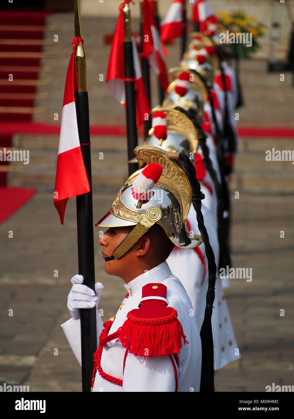 Lima, Peru. 19th Jan, 2018. Marshal Domingo Nieto regiment in a row ...