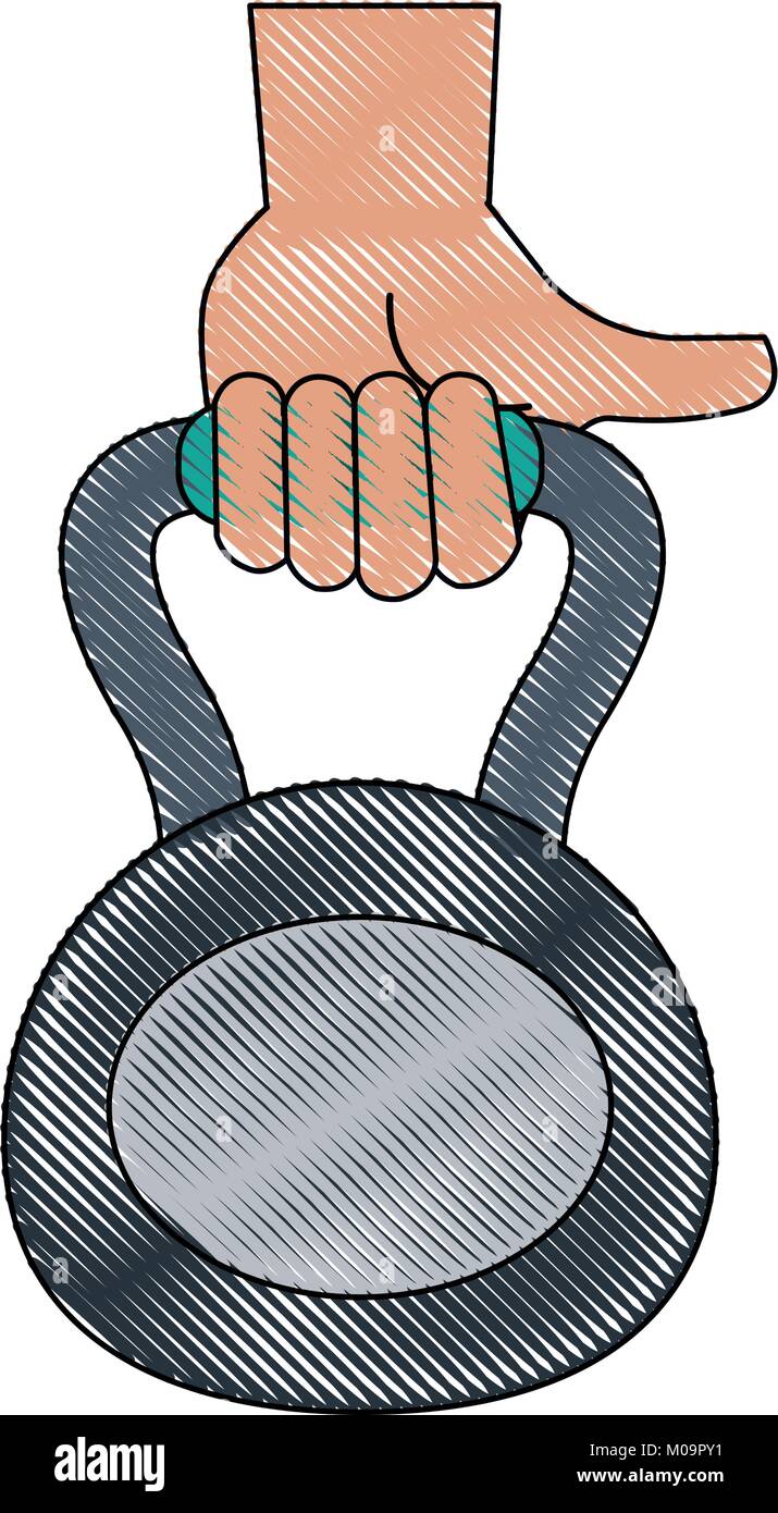 Hand with kettlebell Stock Vector Image & Art - Alamy