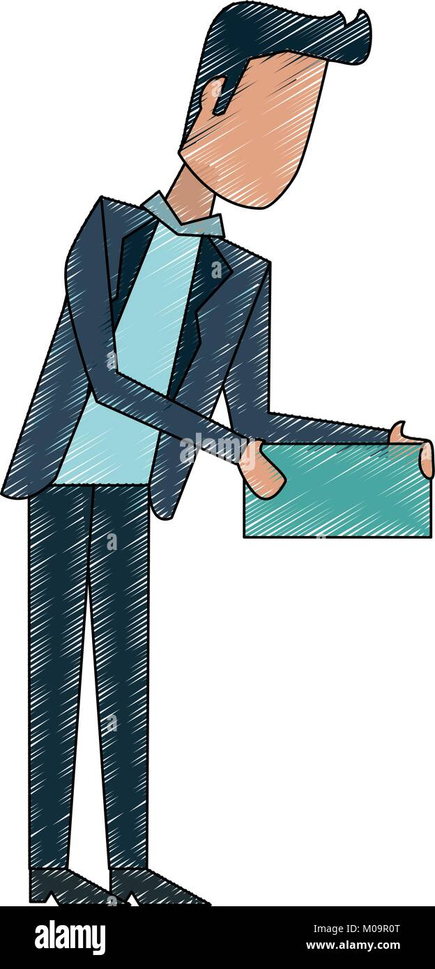 Businessman with box Stock Vector Image & Art - Alamy