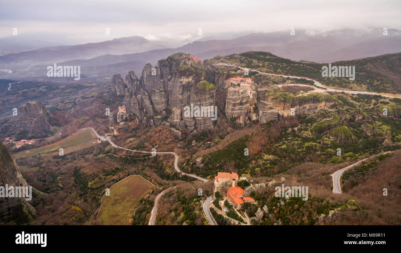 Meteora Monasteries Drone High Resolution Stock Photography and Images ...