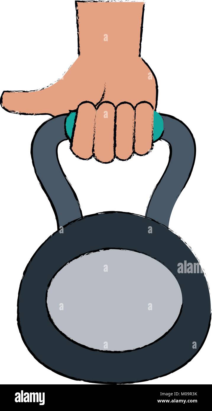 Hand with kettlebell Stock Vector Image & Art - Alamy