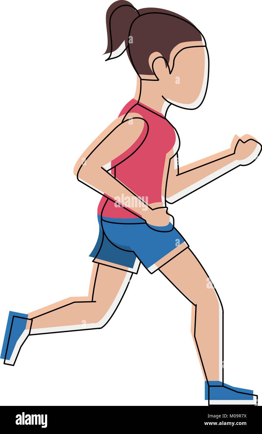 Fitness woman running Stock Vector Image & Art - Alamy
