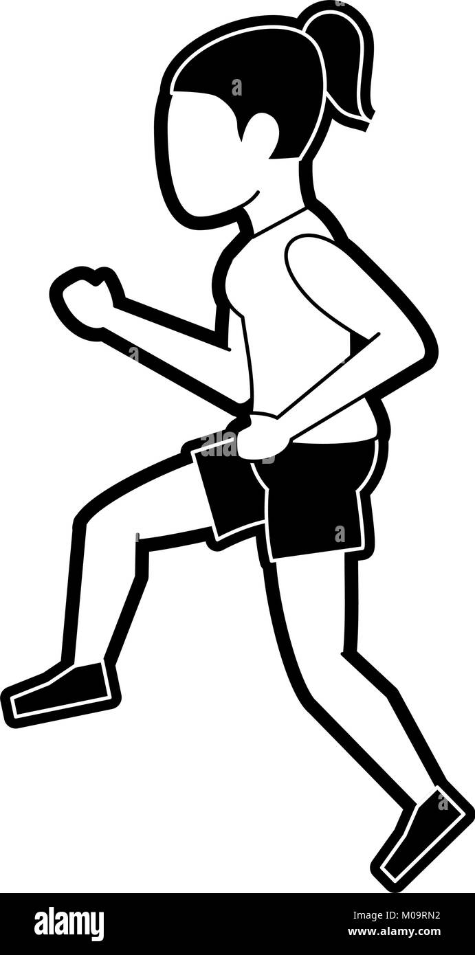 Sporty slim young woman Black and White Stock Photos & Images - Alamy