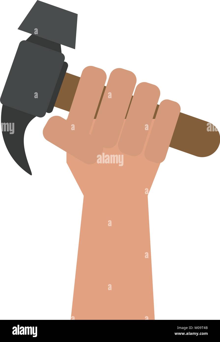 Hand with hammer Stock Vector Image & Art - Alamy