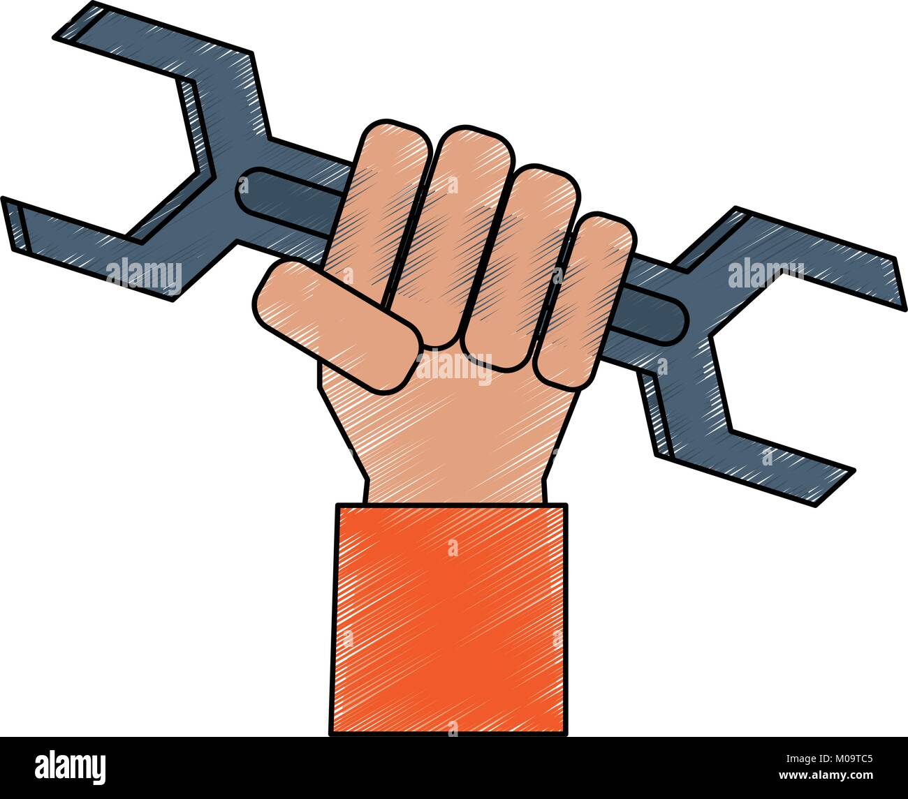 Hand with wrench Stock Vector Image & Art - Alamy