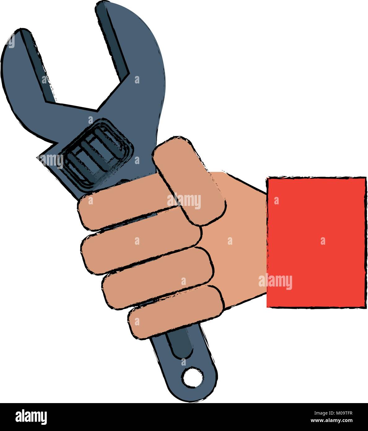 Hand with wrench Stock Vector Image & Art - Alamy