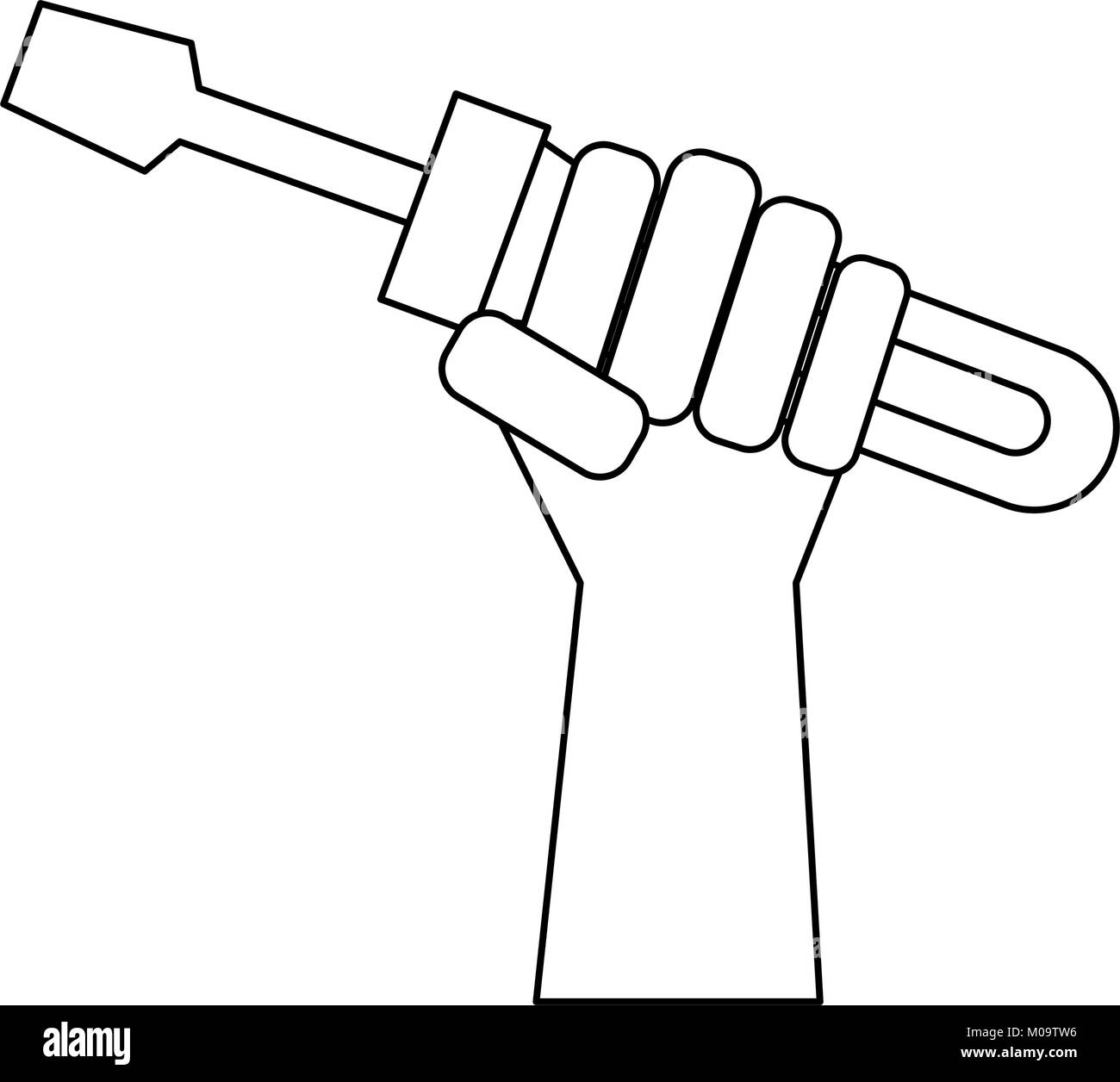 Hand with screwdriver Stock Vector Image & Art - Alamy