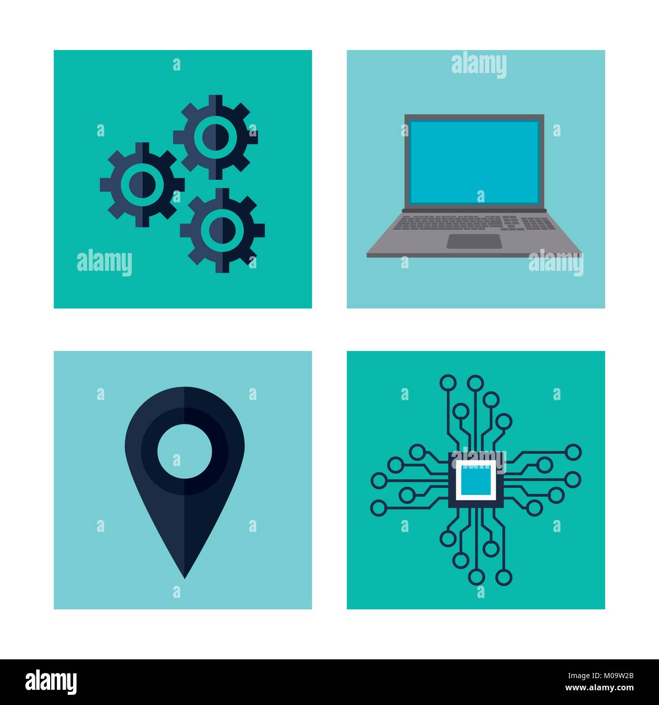 Big data microchip computer Cut Out Stock Images & Pictures - Alamy