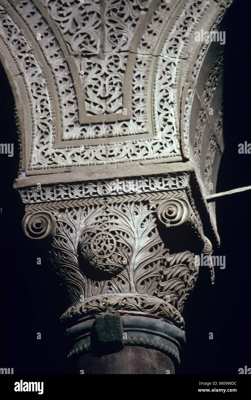 Byzantine Capital Detail and Column in the North-West Gallery of the ...