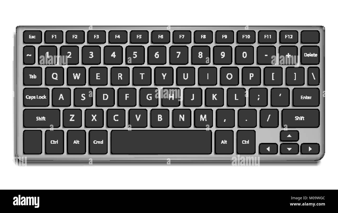 Laptop Keyboard Vector. Letters And Buttons. Isolated Illustration ...