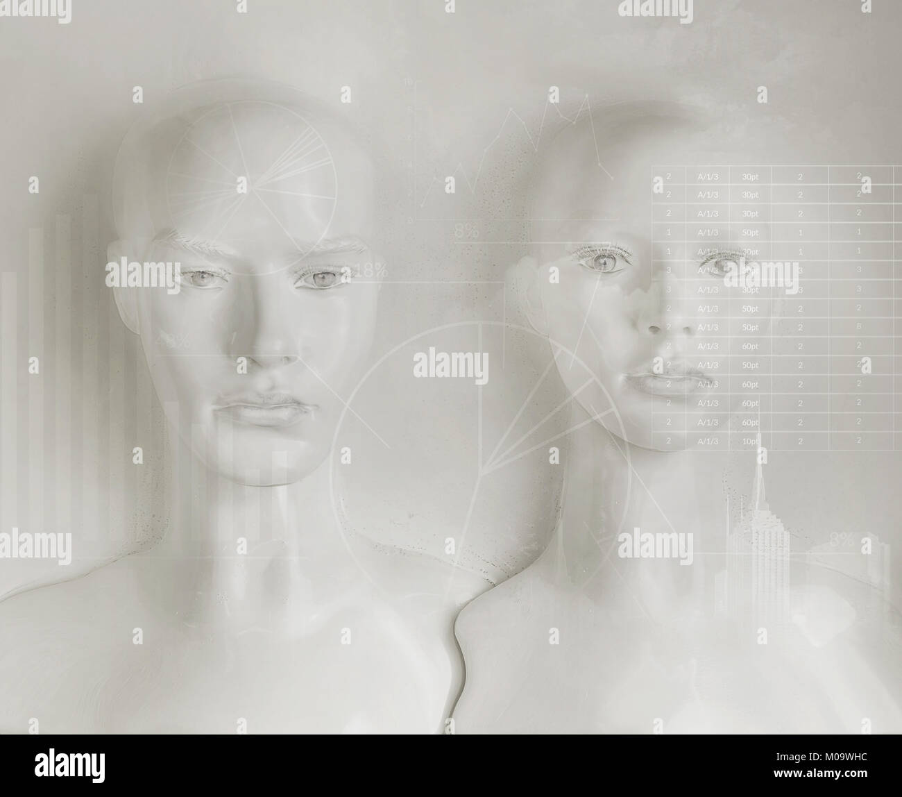 Artificial intelligence concept - graphs and diagrams Stock Photo - Alamy