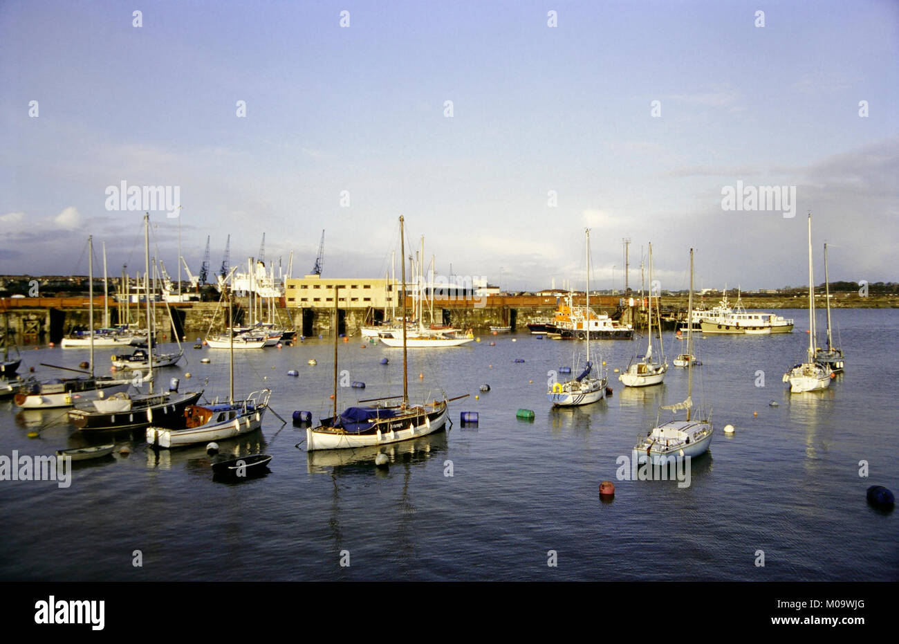 Barry Island Harbour, Welsh coastline, Wales UK boats moored, from the ...