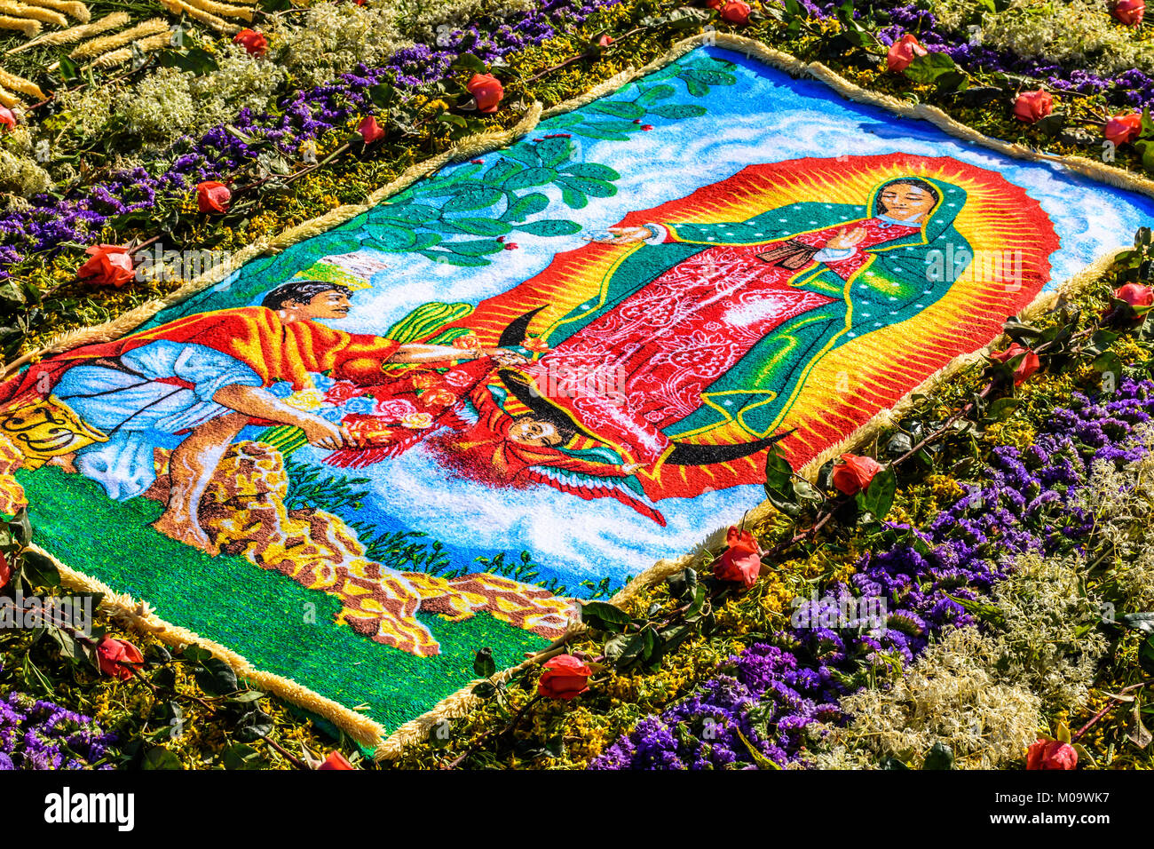 Antigua, Guatemala - April 2, 2017: Detail of Virgin Mary on Lent ...