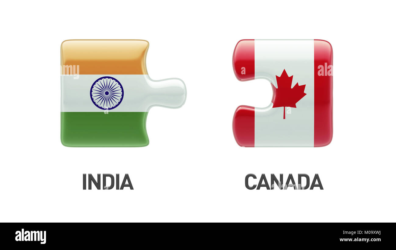 India canada flag together hi-res stock photography and images - Alamy