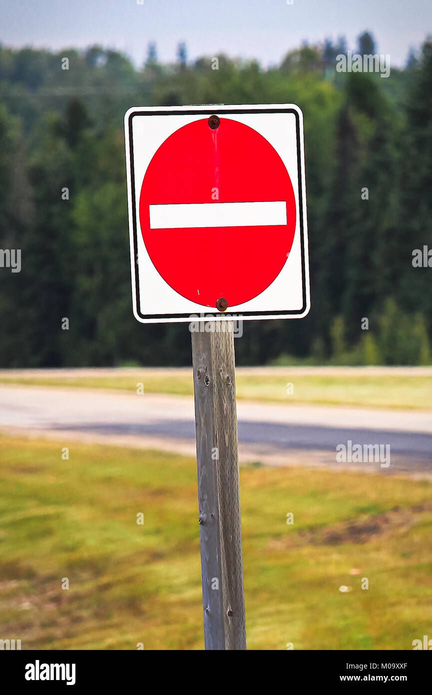 Closeup of a Do Not Enter sign on a highway Stock Photo - Alamy