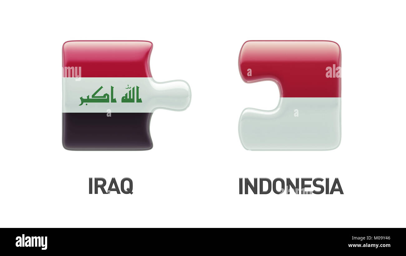Indonesia Iraq High Resolution Puzzle Concept Stock Photo - Alamy