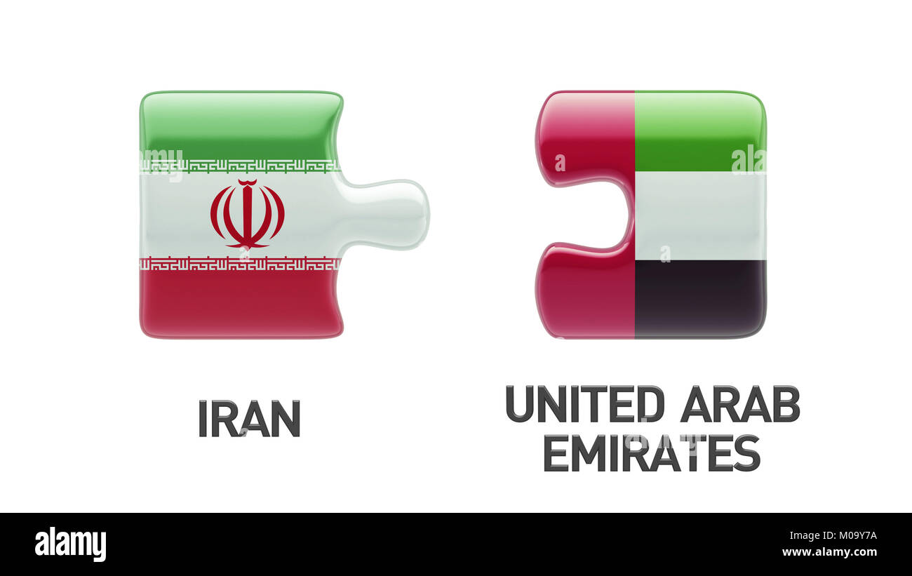 United Arab Emirates Iran High Resolution Puzzle Concept Stock Photo ...