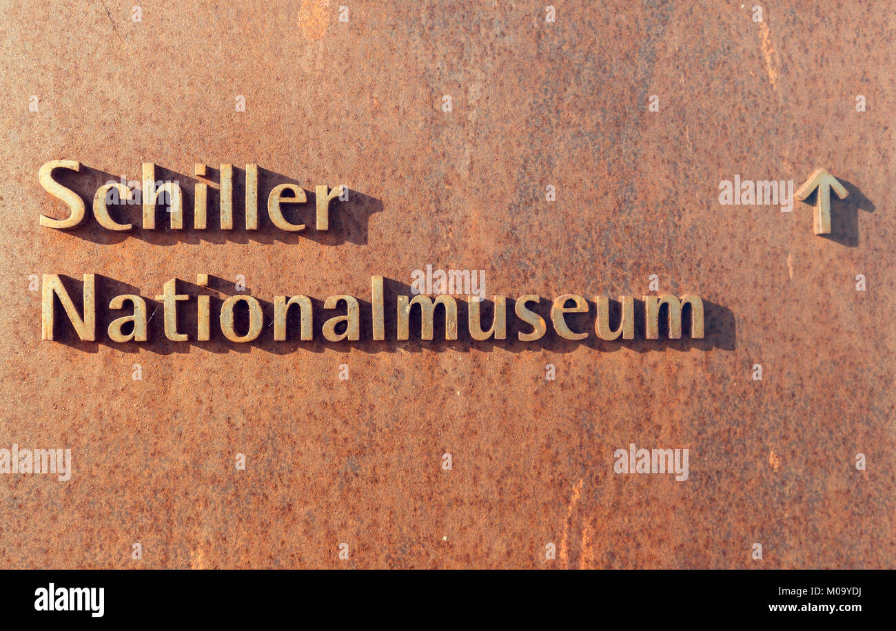 Sign of the Schiller National Museum in Marbach Stock Photo - Alamy