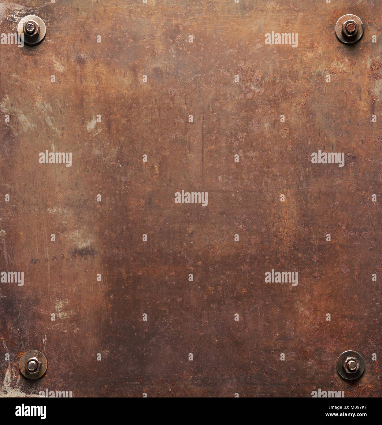 Rusty metal plate texture with bolts Stock Photo - Alamy