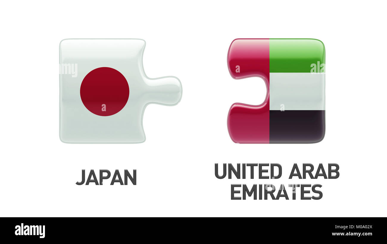 United Arab Emirates Japan High Resolution Puzzle Concept Stock Photo ...