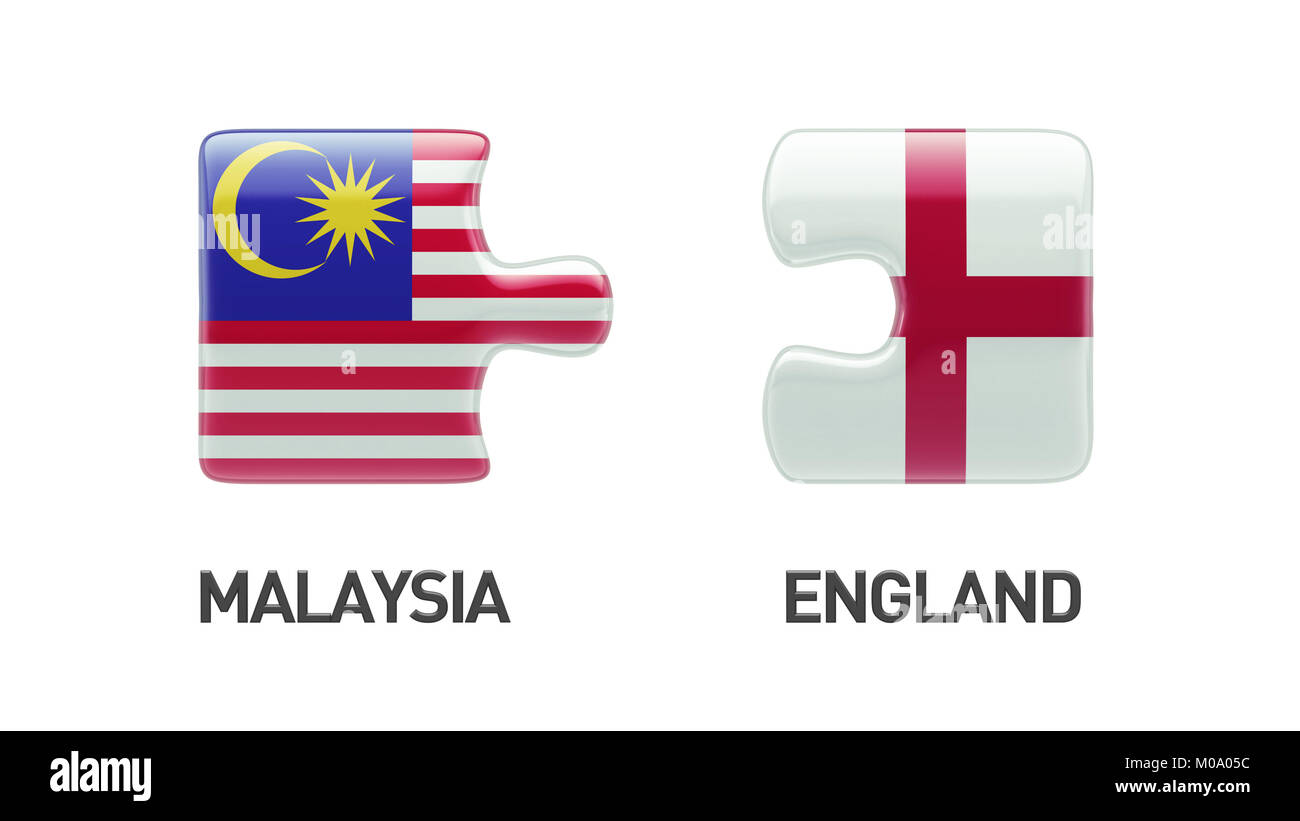 England Malaysia High Resolution Puzzle Concept Stock Photo - Alamy