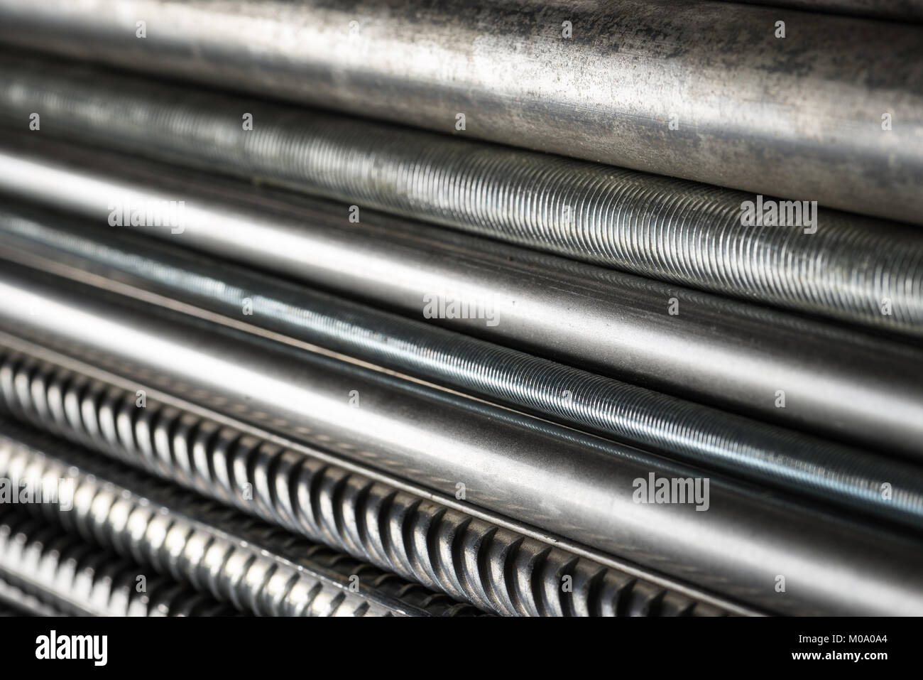 Metal pipes and rods. Steel materials, construction supplies Stock ...